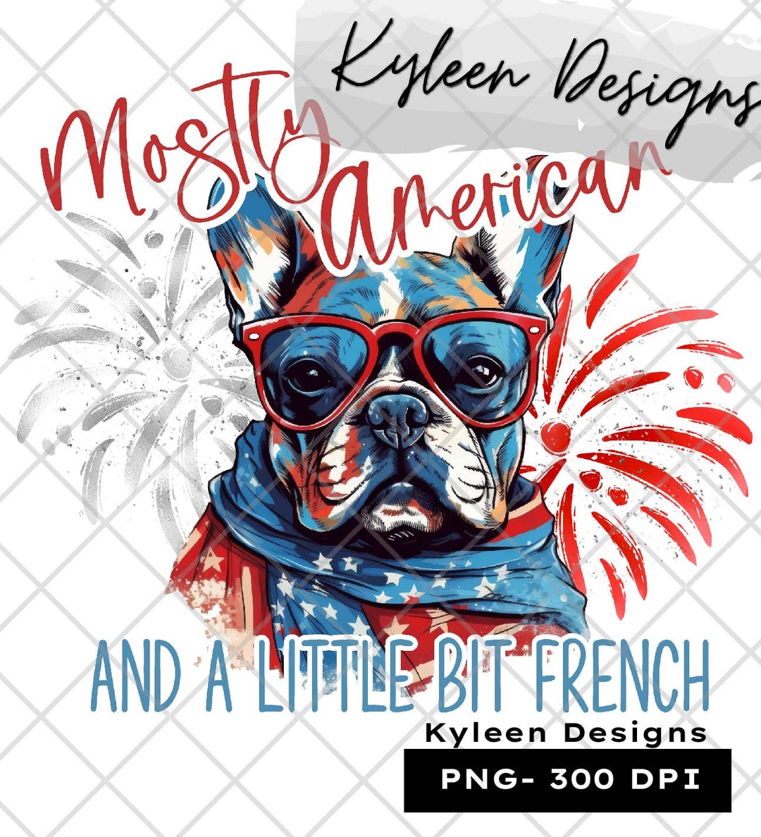 Patriotic Frenchie for Sublimation, Waterslide, DTF, Dtg High Res PNG ...