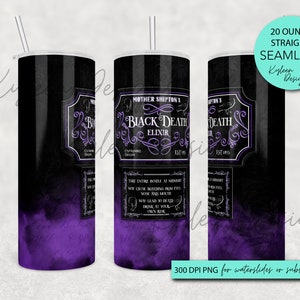 20 Ounce Straight SEAMLESS Black Death Elixir Wrap for Sublimation ...