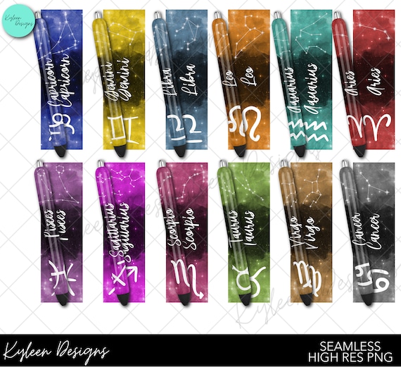 SEAMLESS Zodiac Constellation Birth Sign Pen Wraps for - Etsy