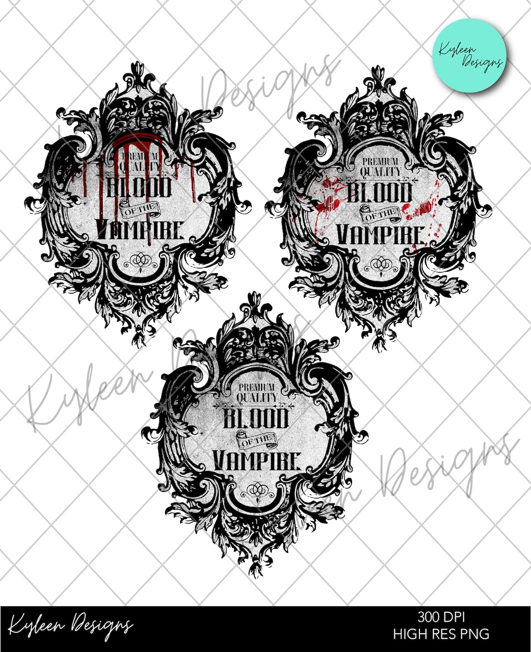 Blood of the Vampire Labels for Sublimation, Waterslide High Res PNG ...
