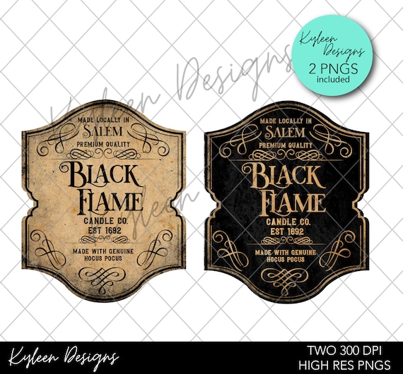 Black Flame Candle Co Label for Sublimation Waterslide High - Etsy