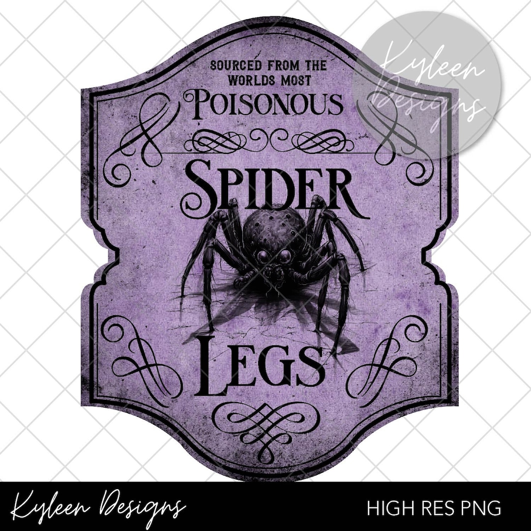 Spider Legs Label for Sublimation, Waterslide High Res PNG Digital File ...