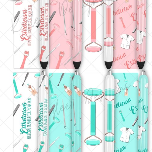 SEAMLESS Esthetician Pen Wraps for Waterslide High RES PNG - Etsy
