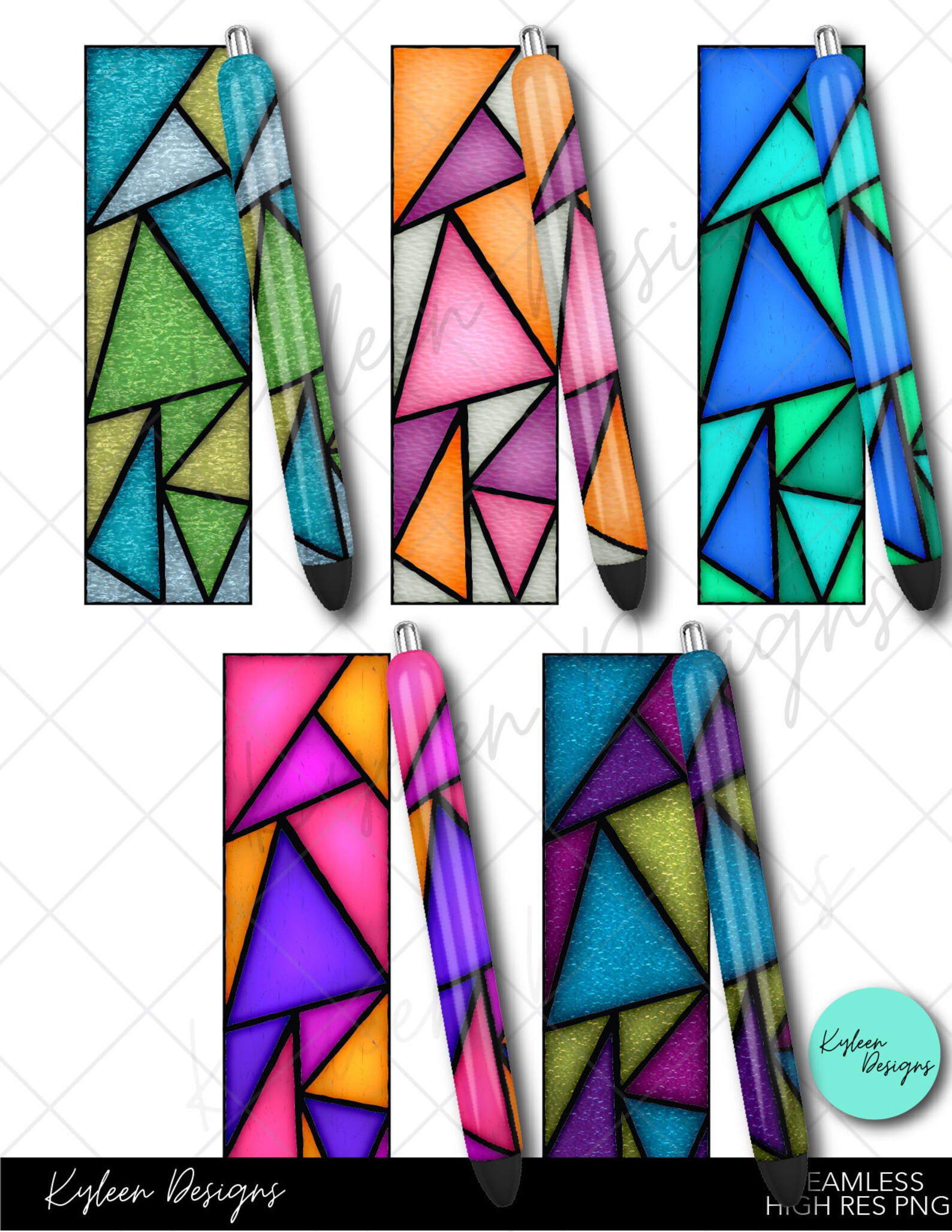 SEAMLESS Stained Glass Pen Wraps for Waterslide High RES PNG - Etsy