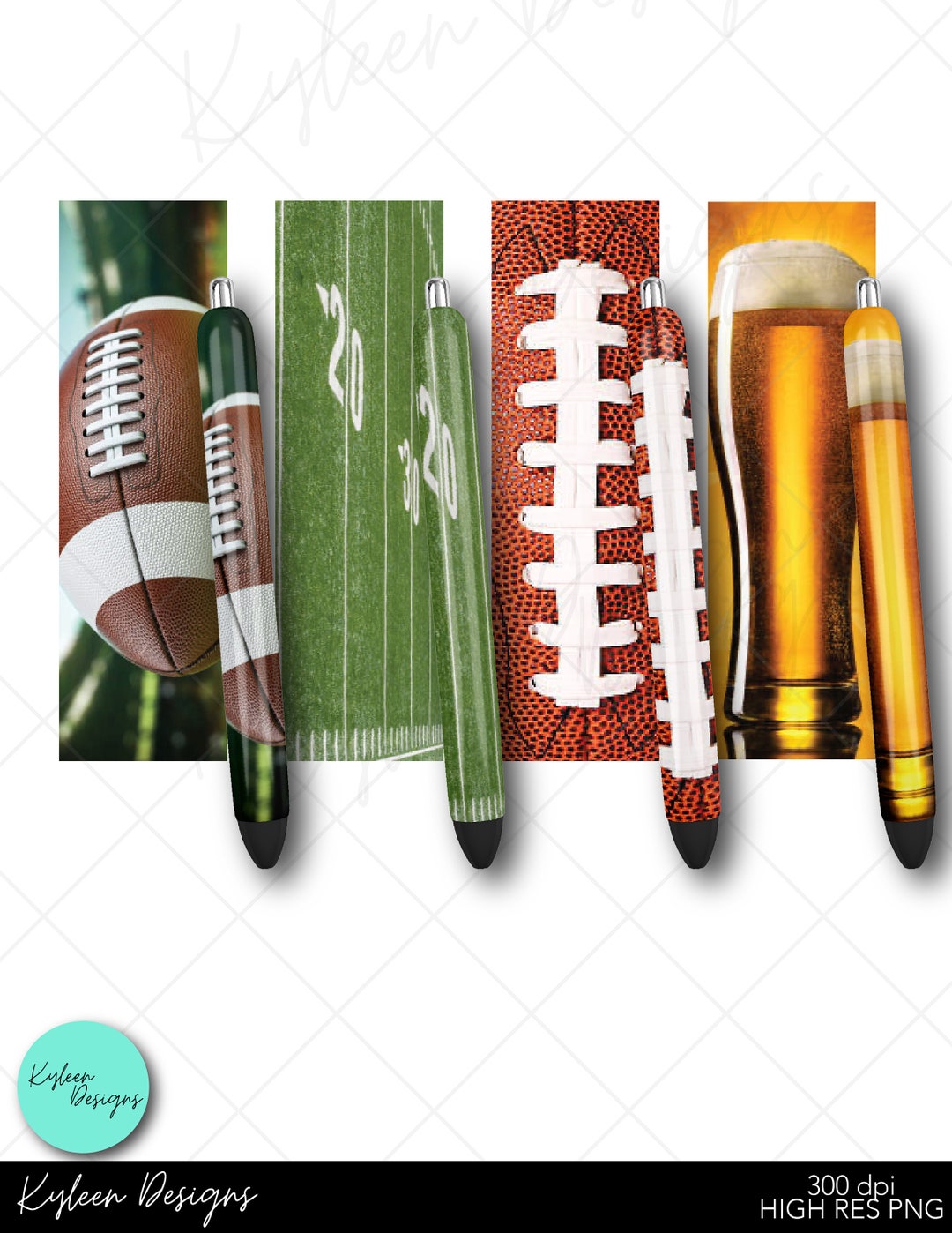Football Glitter Pen Wrapper™ for Waterslide PNG File - Etsy
