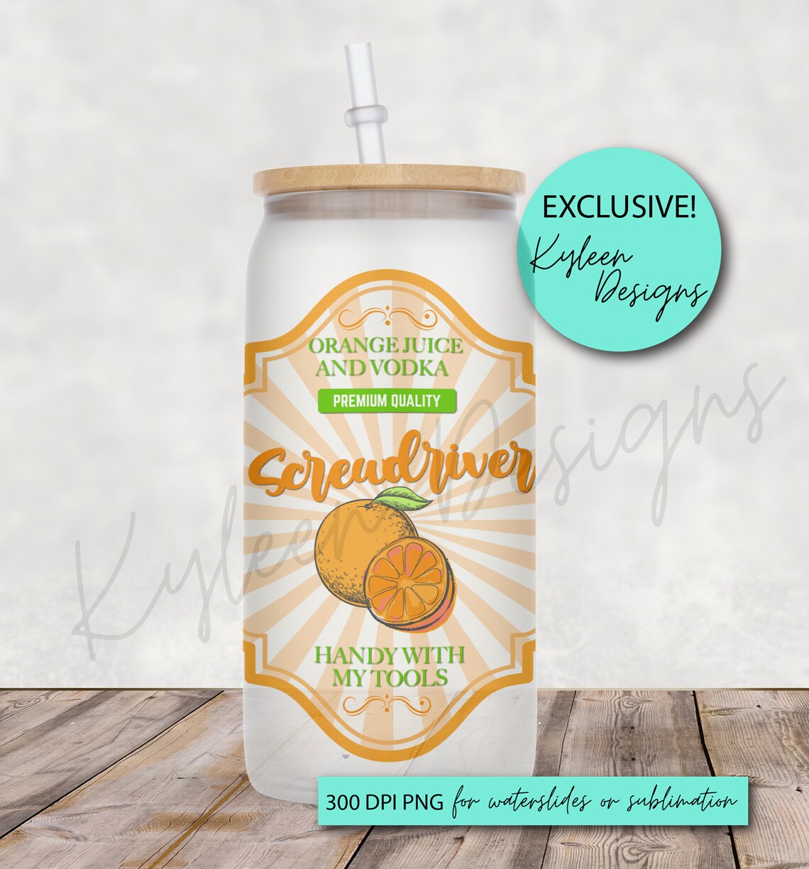 Screwdriver Drink Label High RES PNG for Coffee/beer Glass - Etsy