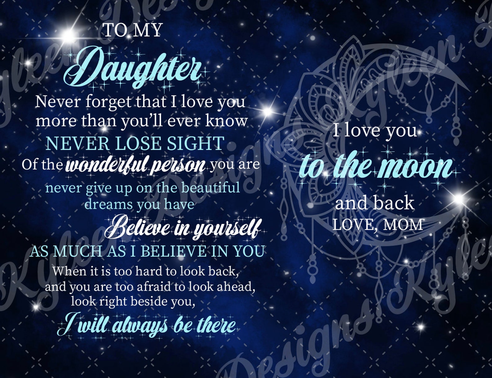 To My Daughter High Res DIGITAL FILE - Etsy