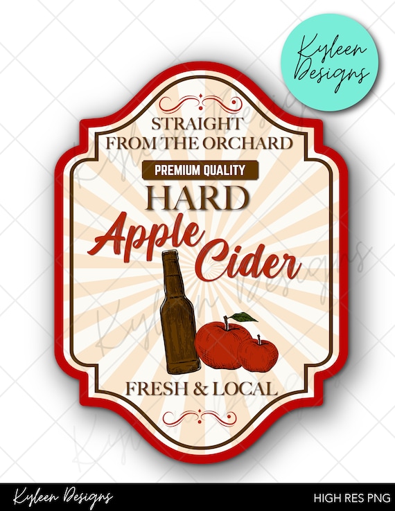Hard Apple Cider Label High RES PNG for Coffee/beer Glass - Etsy
