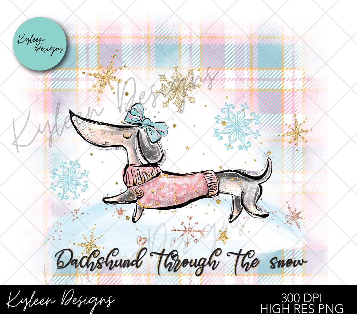 Dachshund Through the Snow High Res 300 Dpi PNG Digital File - Etsy