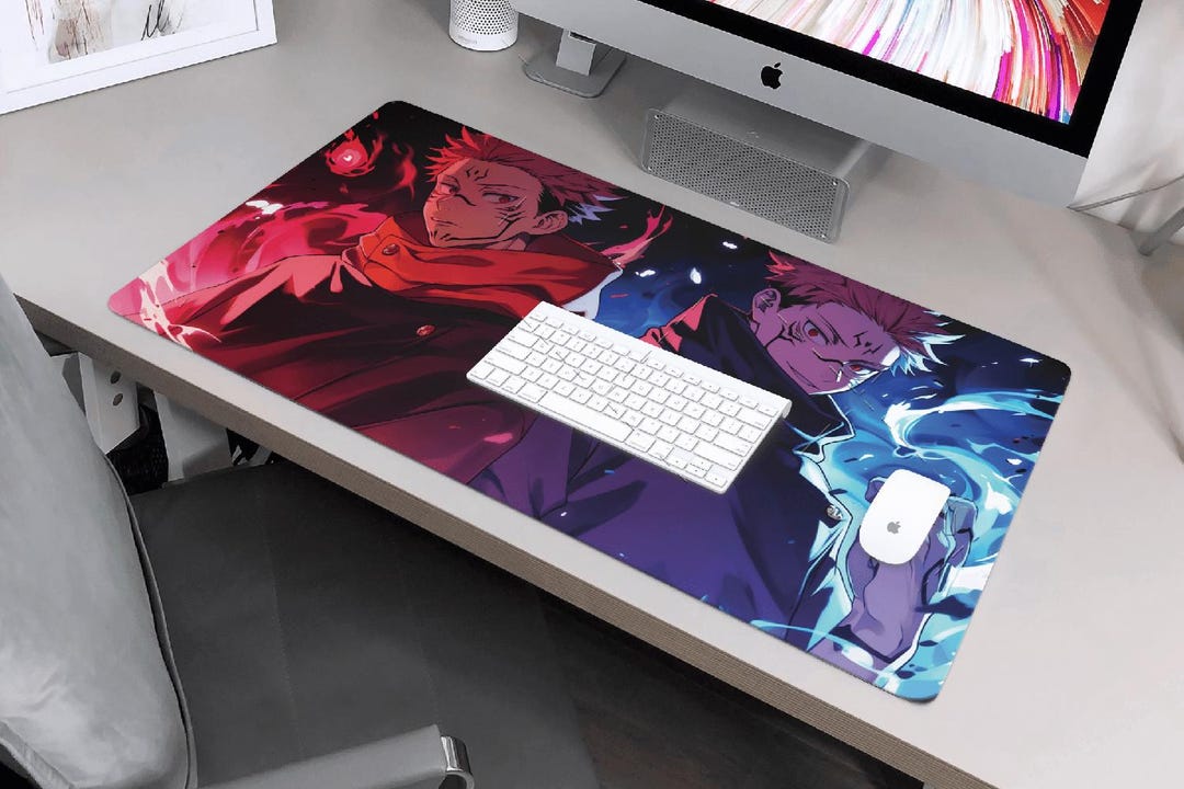 Anime Desk Mat for Gaming and Office Large Mouse Pad Jujutsu Kaisen Red ...