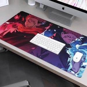 Anime Desk Mat for Gaming and Office Large Mouse Pad Jujutsu Kaisen Red ...