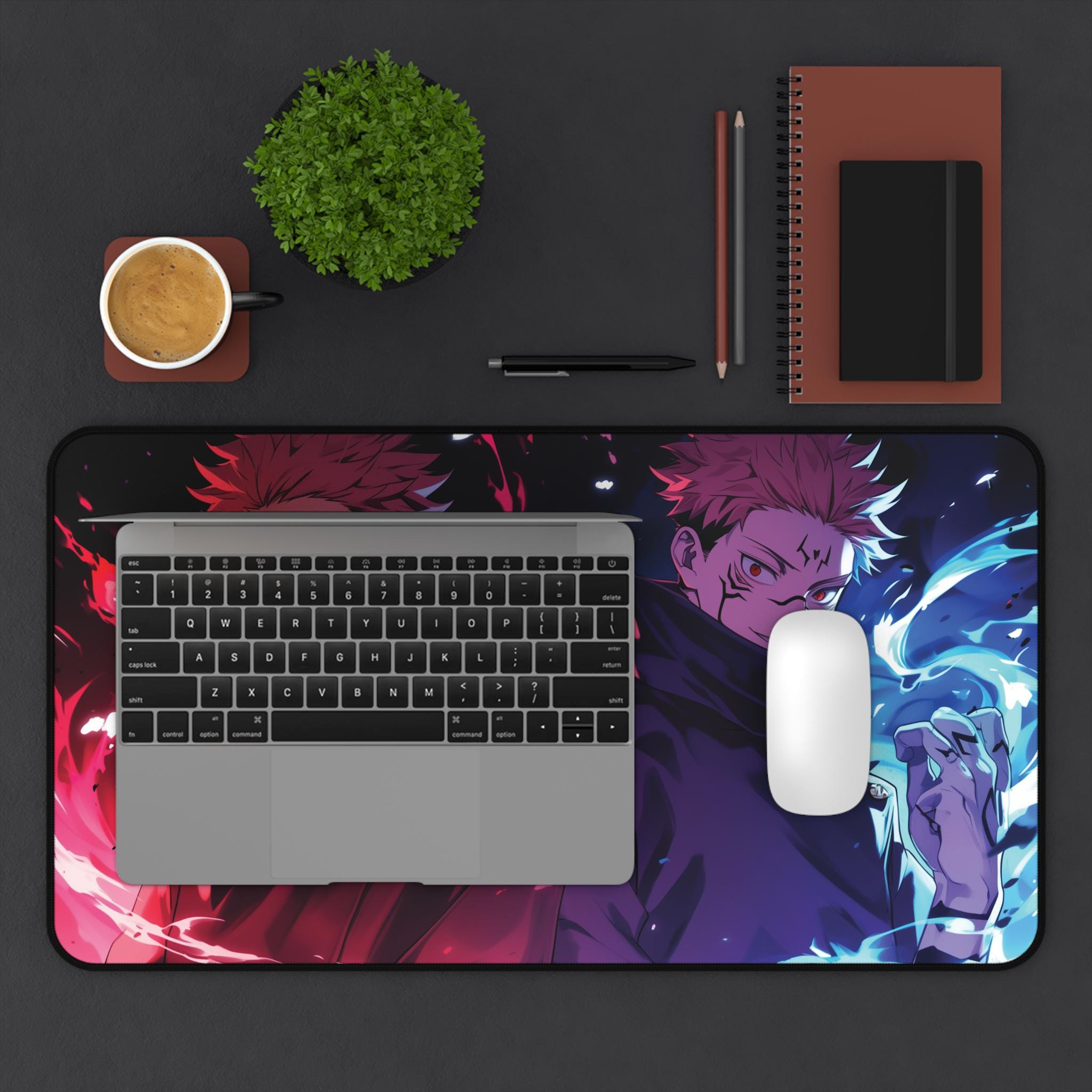 Sukuna Red and Blue Desk Mat, Jujutsu Kaisen Gamers Gift, Christmas ...
