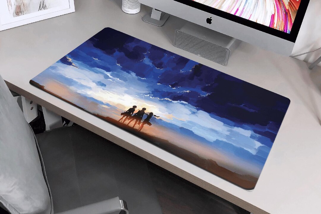 Epic Sunset Solitude Desk Mat AOT Cinematic Gaming Mat Mystical ...