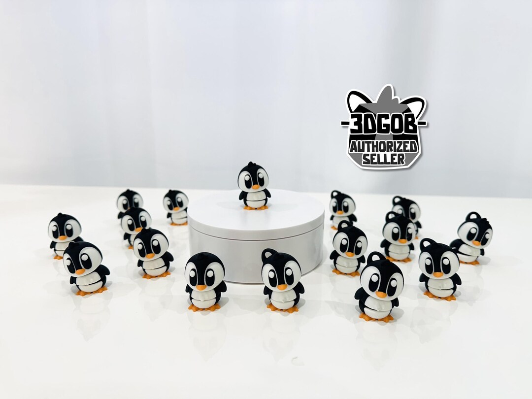 3D Printed High Details Flexi Penguin Articulated Fidget Figurine - F9 ...