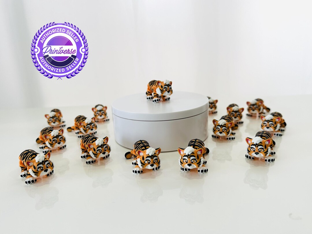 Mini 3D Printed Articulated Tiger Fidget Figurine - B6 - Etsy