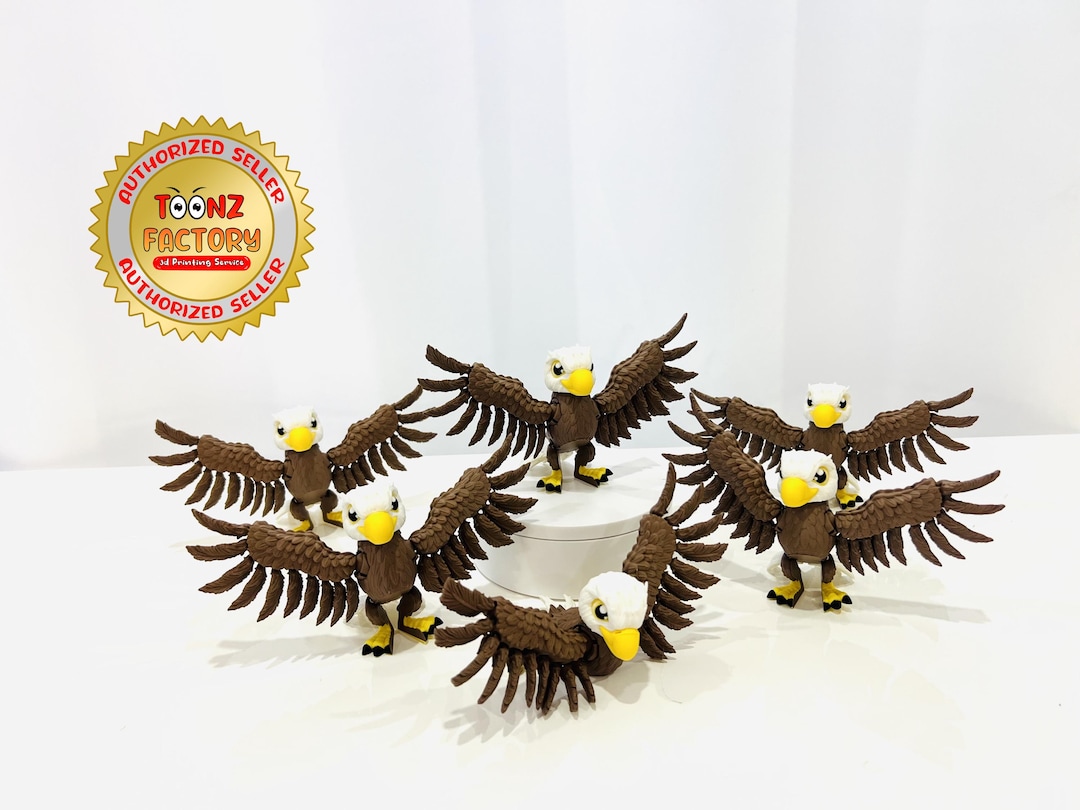 3D Printed Flexi Bald Eagle Figurine: Articulated Wildlife Decor I9 - Etsy