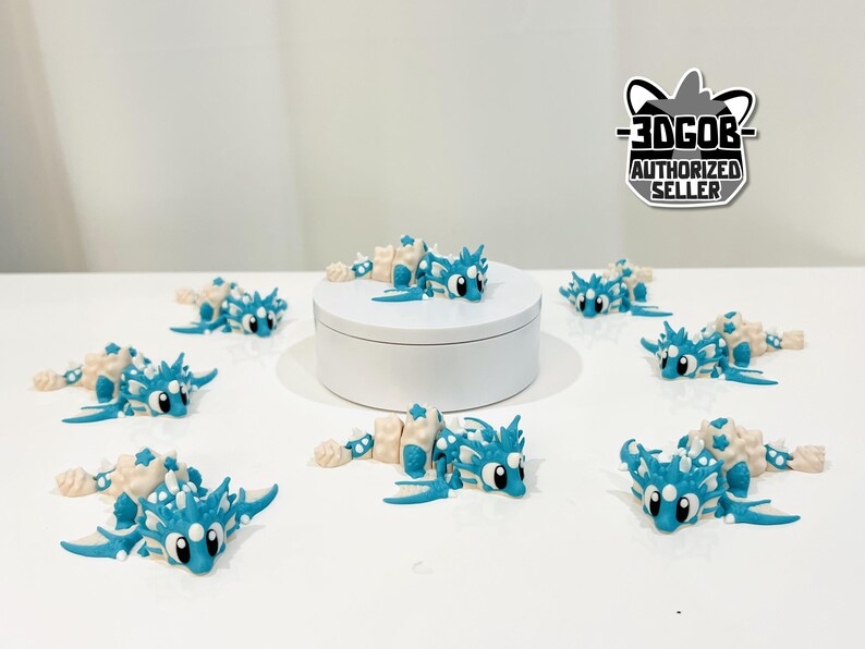 3D Printed Flexi Seashell Mini Dragon Figurine Decor, Fidget Toy - C15 ...