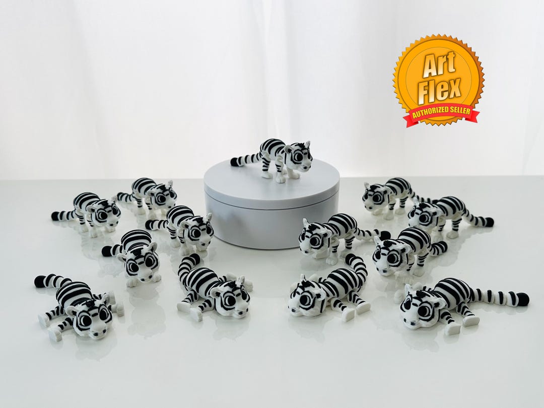 3D Printed Flexi Tiger Figurine: Articulated Fidget Decor - E8 - Etsy