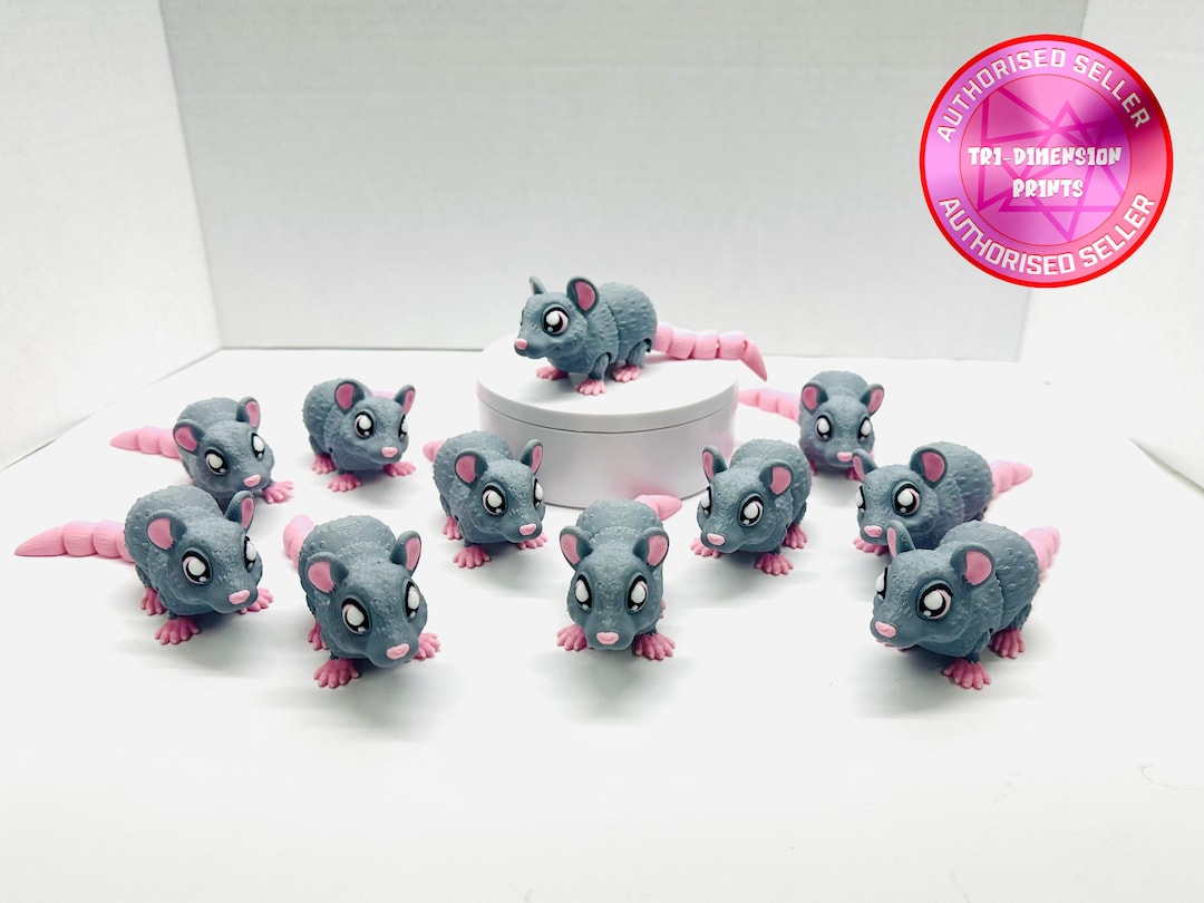 3D Printed Articulated Flexi Rat Figurine: Custom Desk Decor - C5 - Etsy