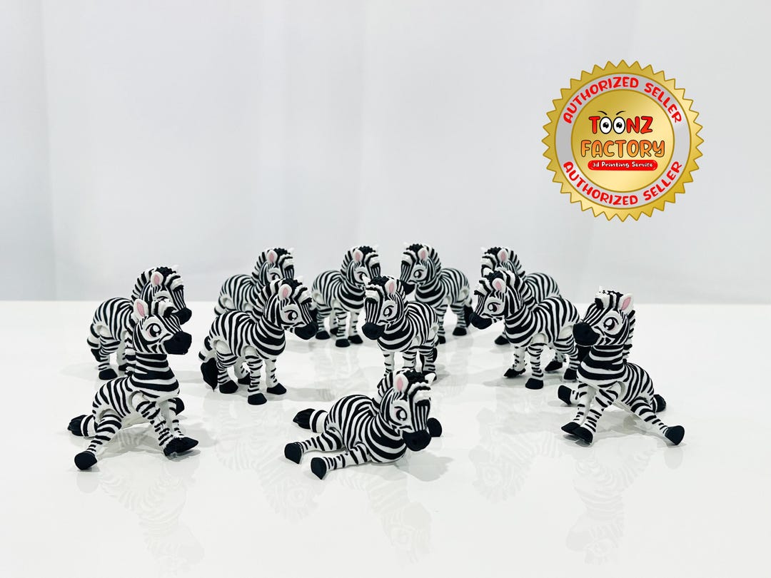 Flexi Zebra | 3D Printed | Articulated Fidget | 3 Sizes 3 to 6 Inches ...