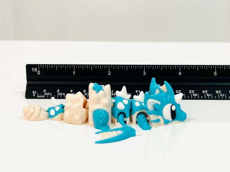 3D Printed Flexi Seashell Mini Dragon Figurine Decor, Fidget Toy - C15 ...