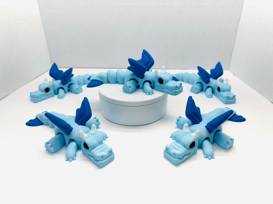 3D Printed Flexi Electro Dragon Figurine: Vibrant Art Decor F4 - Etsy
