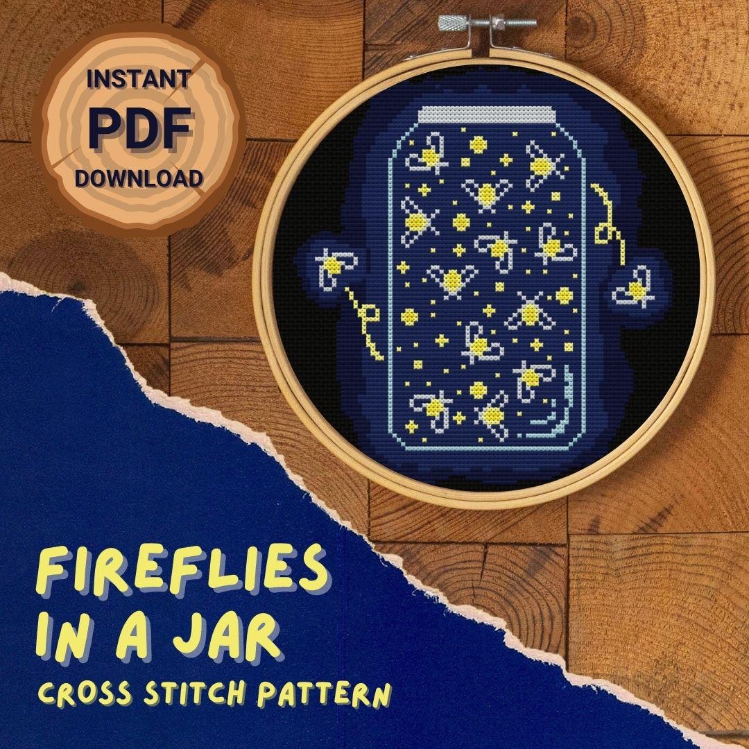 Fireflies in a Jar Cross Stitch Pattern | Instant PDF Download - Etsy