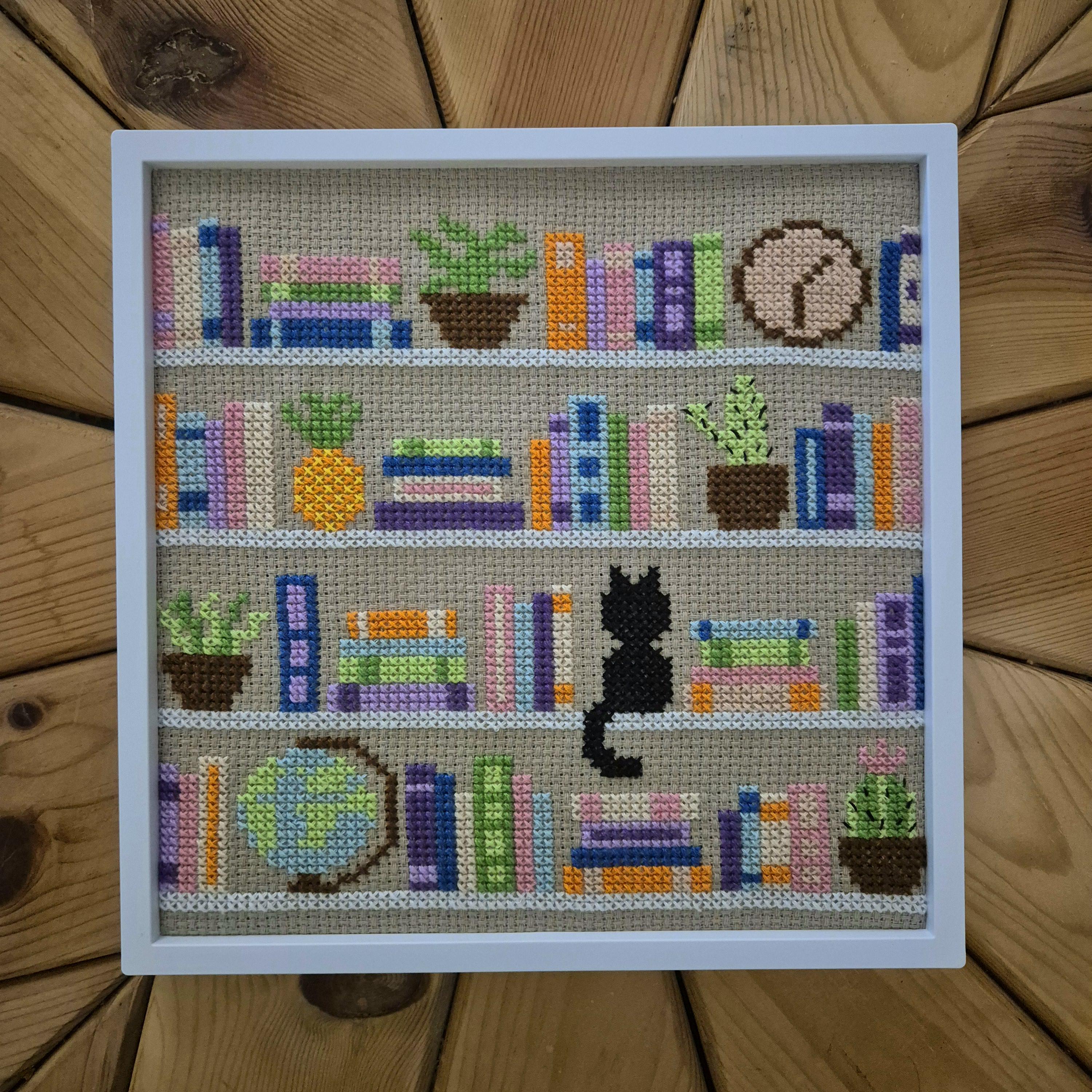 Cozy Bookshelf Cross Stitch Pattern | Instant PDF Download - Etsy