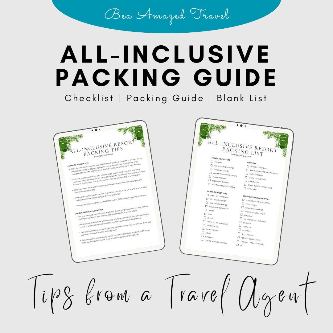 All-inclusive Resort Vacation Packing Guide, Packing List for Travel ...