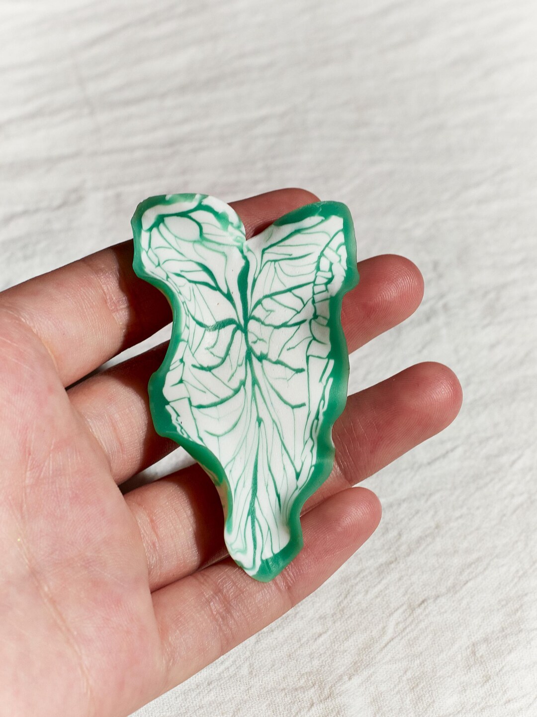 Handcrafted Green Leaf Fridge Magnet | Artisan Polymer Clay With ...