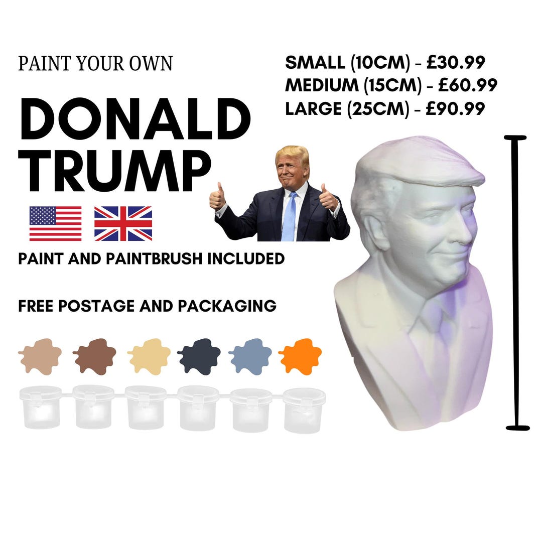 Paint Your Own Donald TRUMP 3 Sizes Paint and Brush Included Free P&P ...