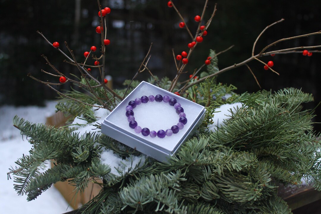 Twilight Serenity Bracelet - Light and Dark Amethyst Beads - Healing ...