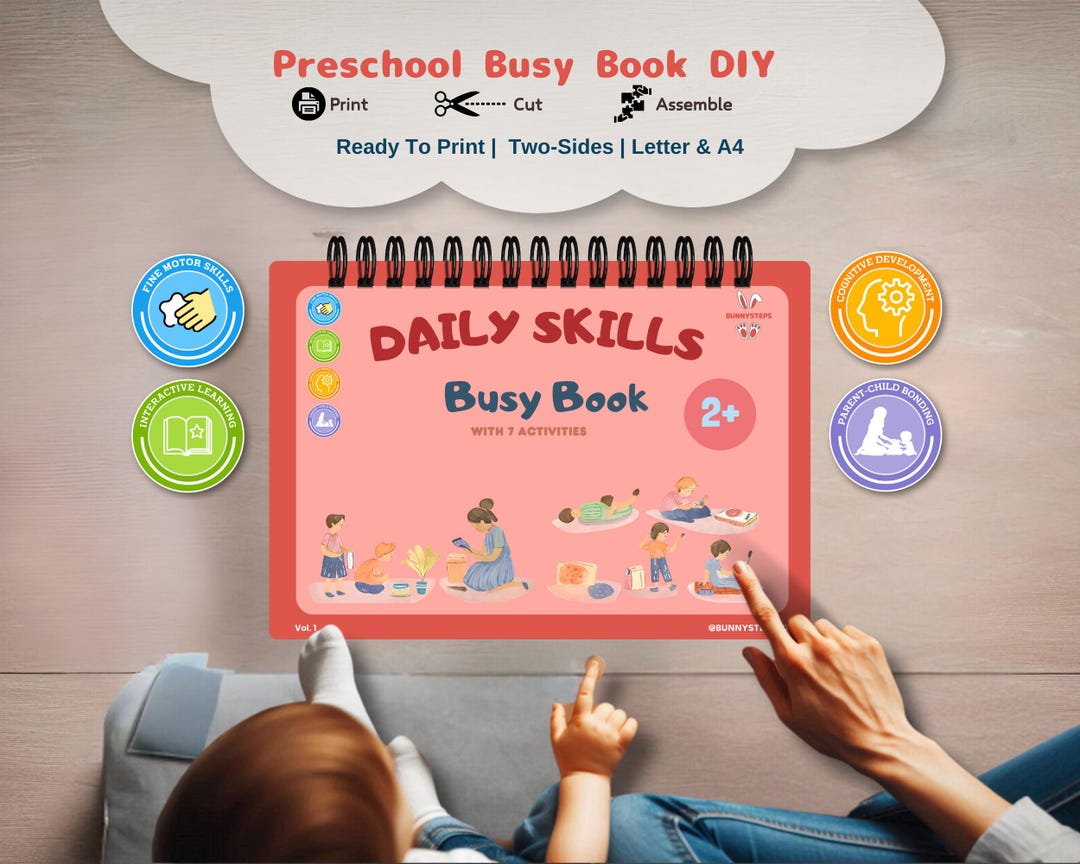 Montessori Quiet Daily Skills Busy Book for Toddlers – My First ...