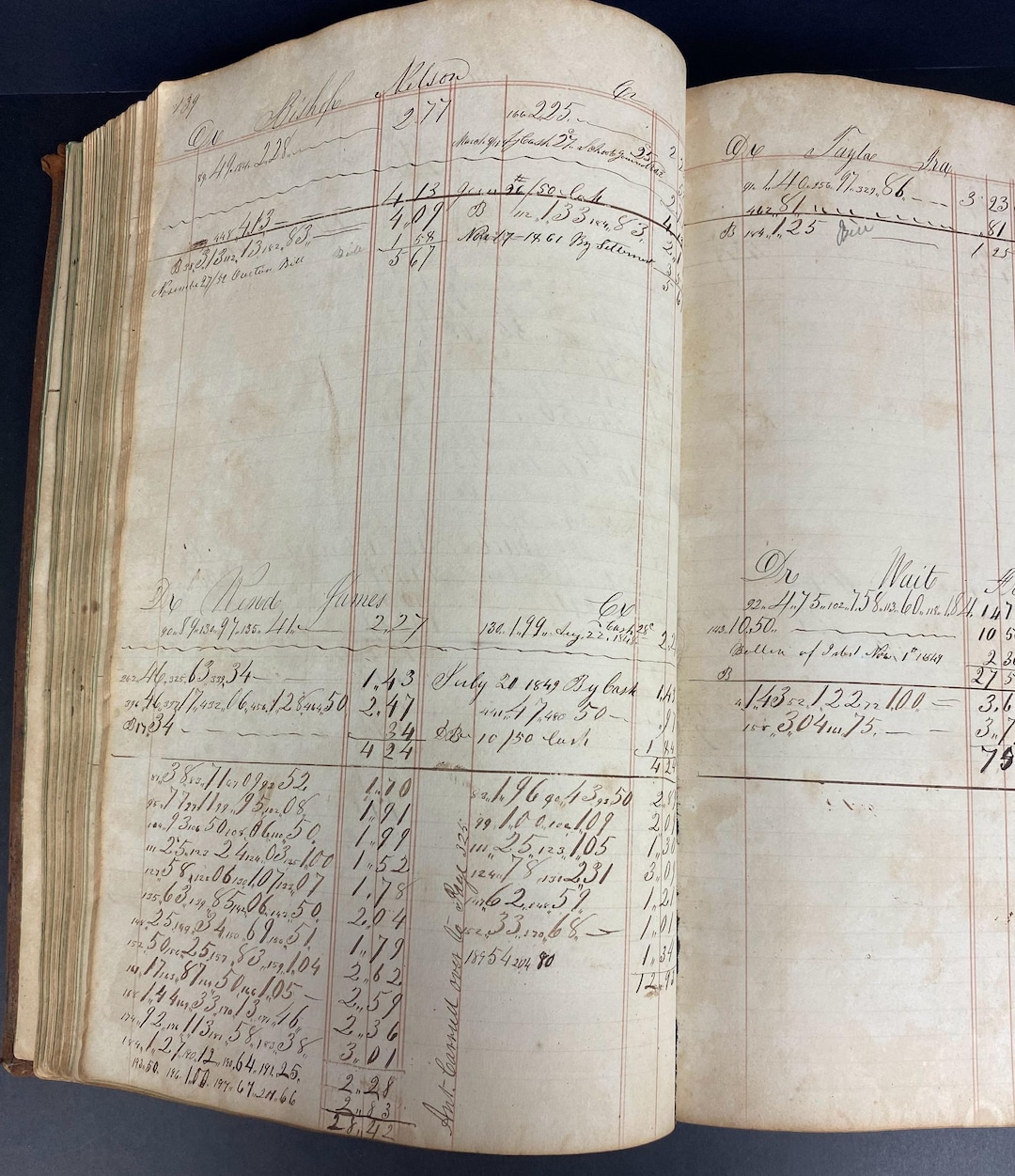 A0073 Antique 361 Days Ledgers Book/near Fine Leather Ledger Book / 13 ...