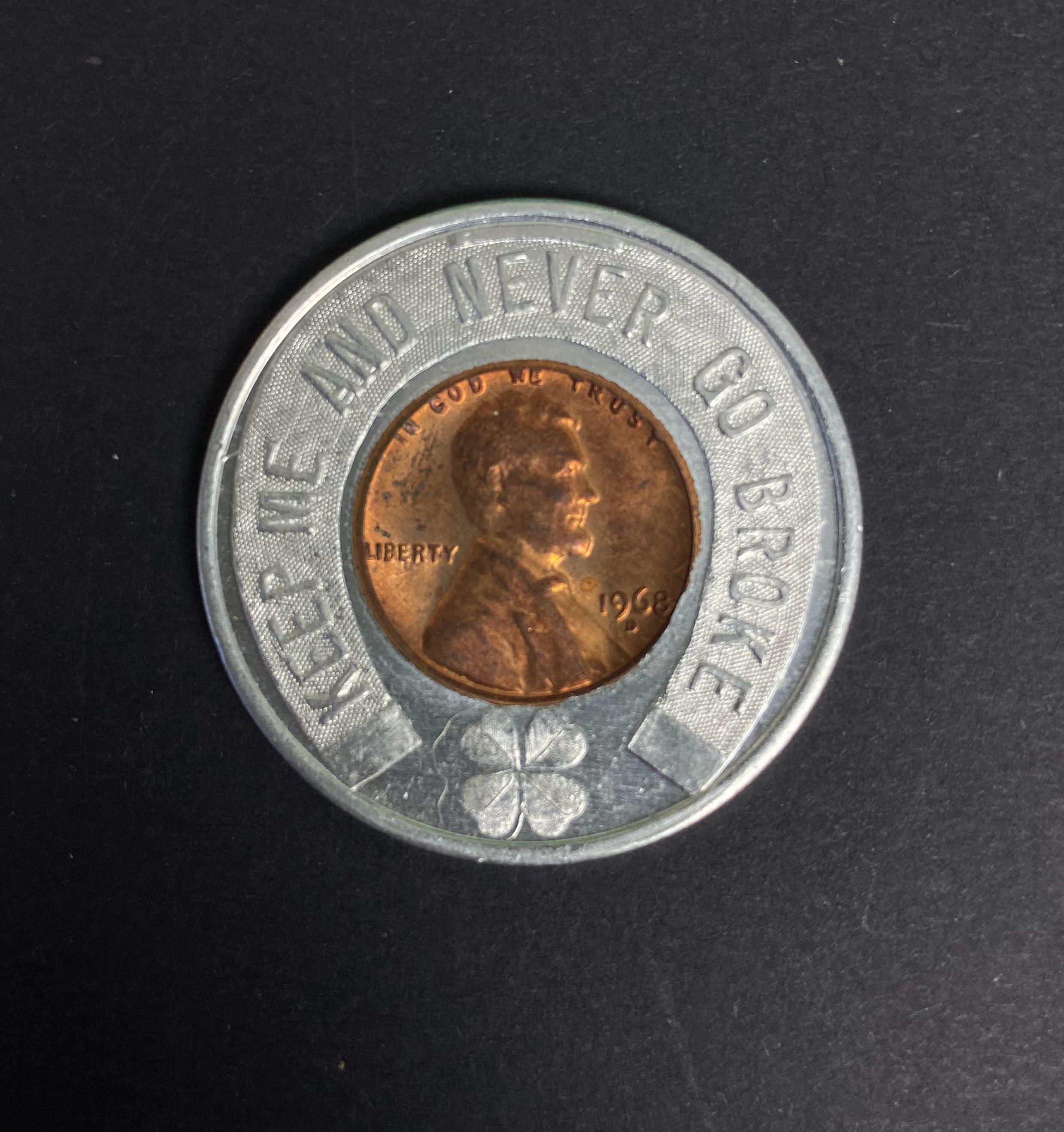 A0138 Encased “lucky Penny” Token – 1968 Lincoln Cent With Four-leaf ...
