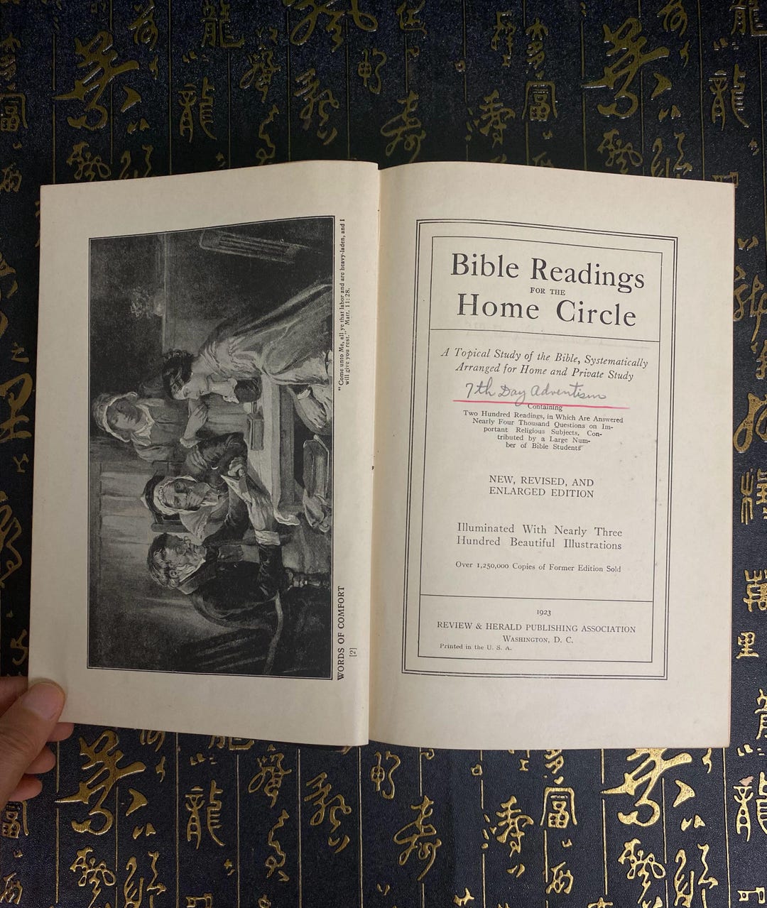 A0133 Antique 1923 Illustrated Bible Readings for the Home Circle ...