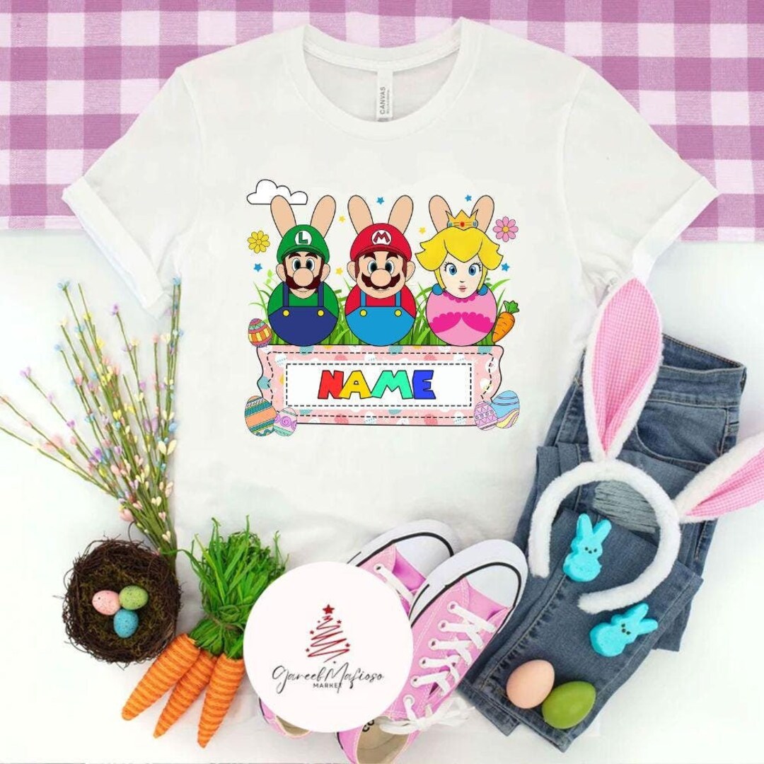 Personalized Super Mario Easter Shirt, Super Mario Luigi Princess Peach ...