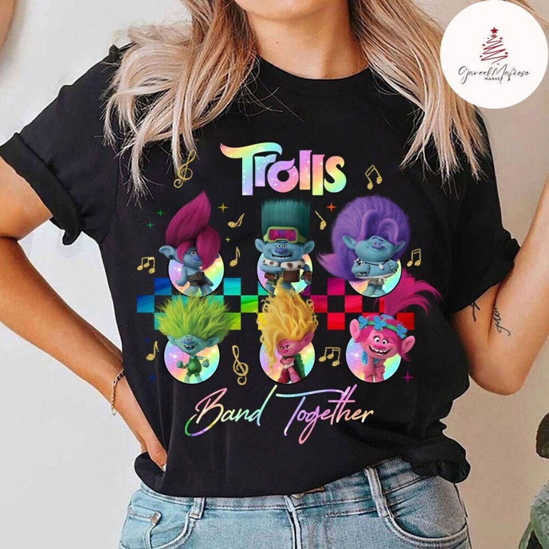 Trolls Band Together Shirt, Trolls Shirt, Trolls Checkered Princess Poppy Birthday Girl, Branch ...