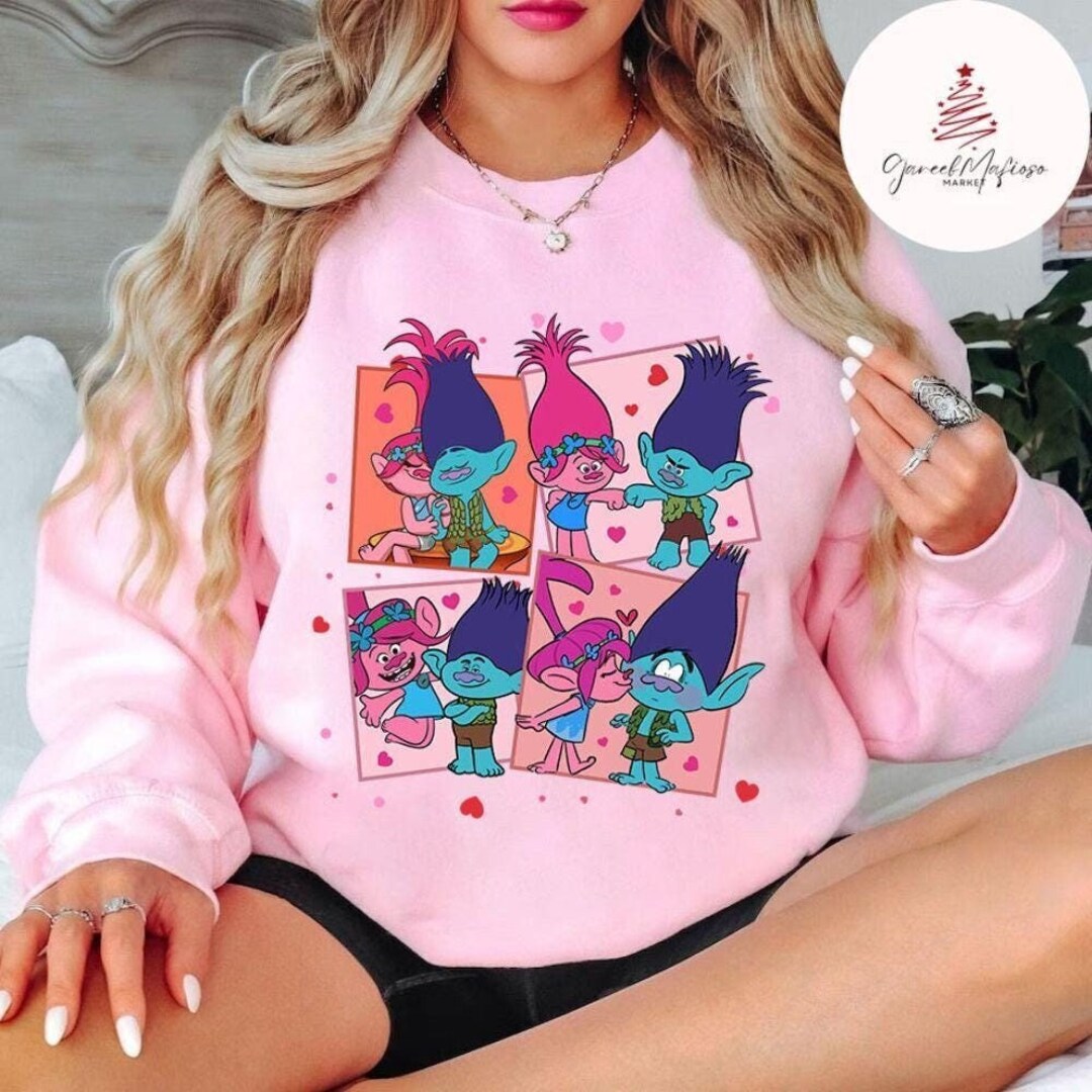 Princess Poppy Branch Couple Trolls Valentine Shirt, Trolls Band ...