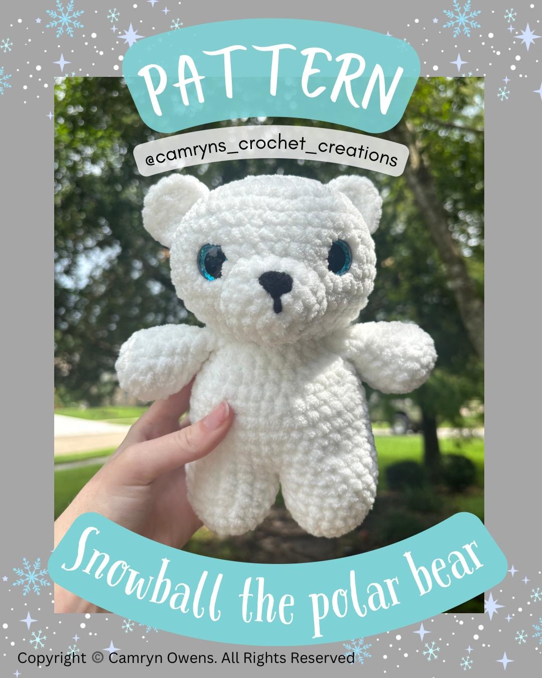 Snowball the Polar Bear Crochet Pattern! PDF DIGITAL DOWNLOAD (pattern ...