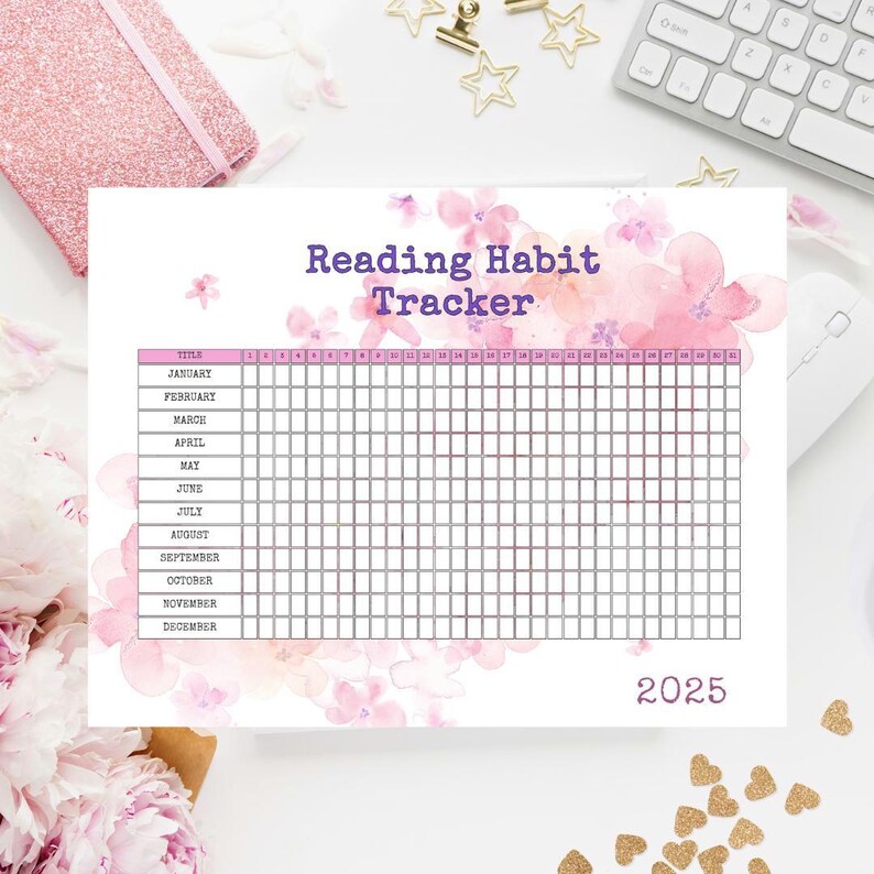 Reading Habit Tracker - 2025 - Etsy