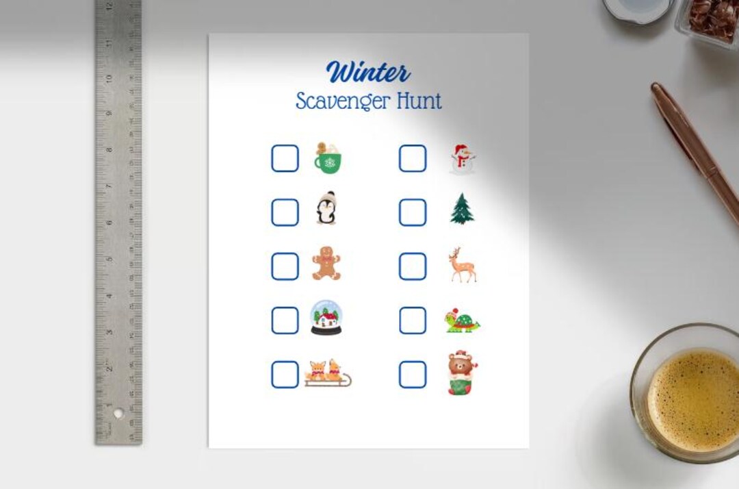 Winter Scavenger Hunt Game - Indoor Activity for Kids - Etsy
