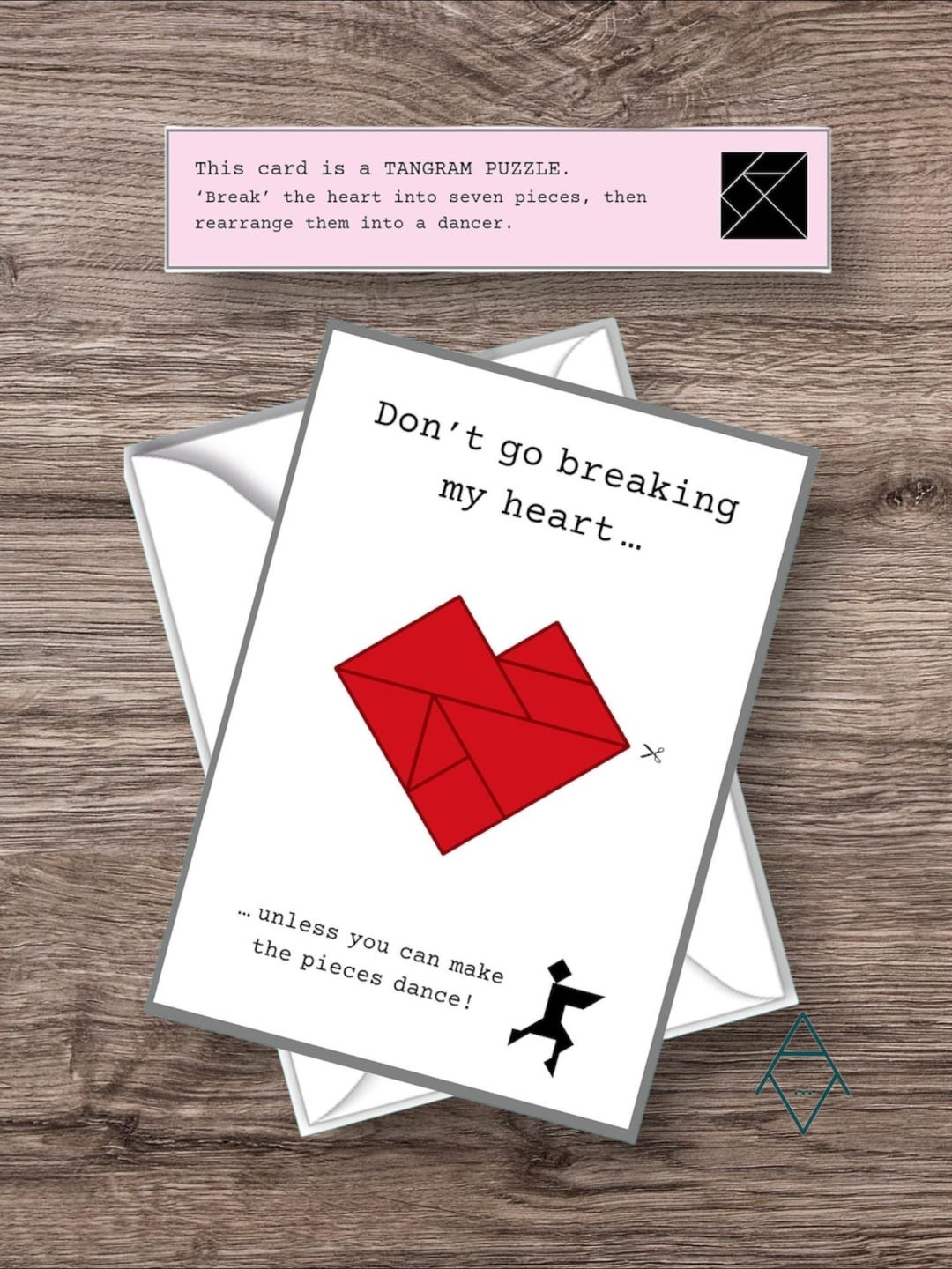 Tangram Puzzle Valentines Greeting Card Heart Dance Boyfriend ...