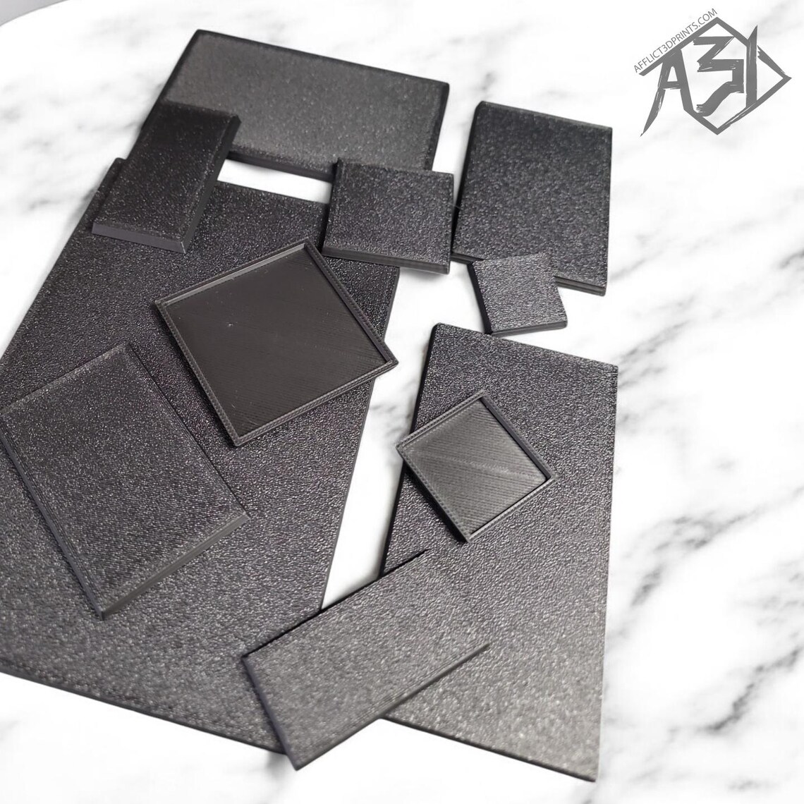 Square and Rectangle Miniature Bases - Assorted Sizes With Space for ...