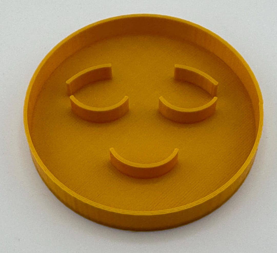3D Printed Yellow Emoji Relieved Face Emoji 3.75x3.75x0.5 Inches - Etsy
