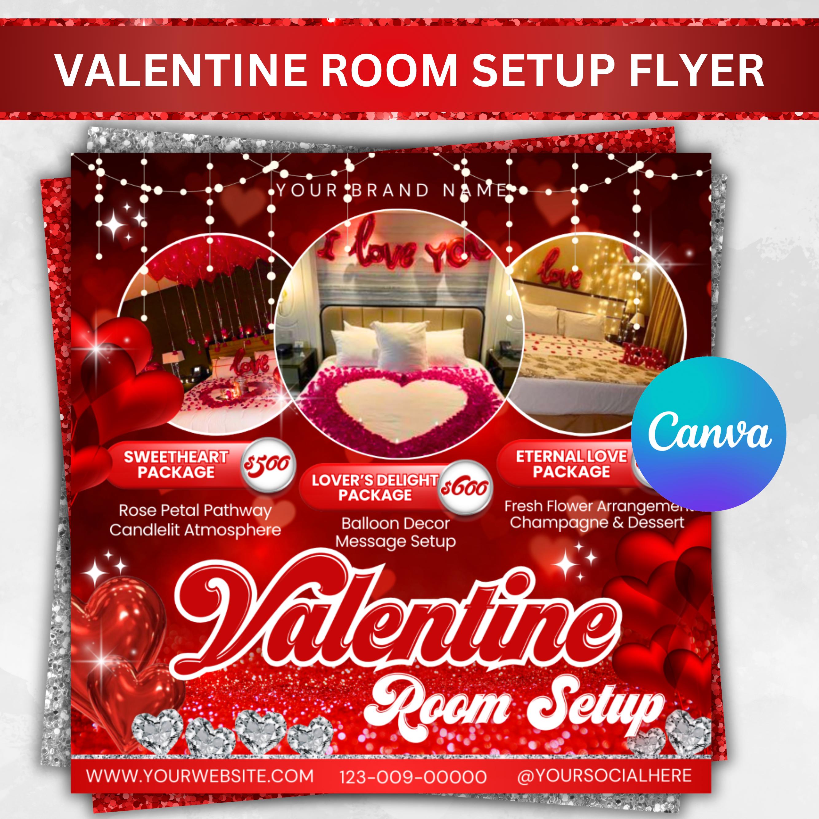 DIY Room Setup Valentines Booking Flyer, Valentines Dayflyer, Party ...