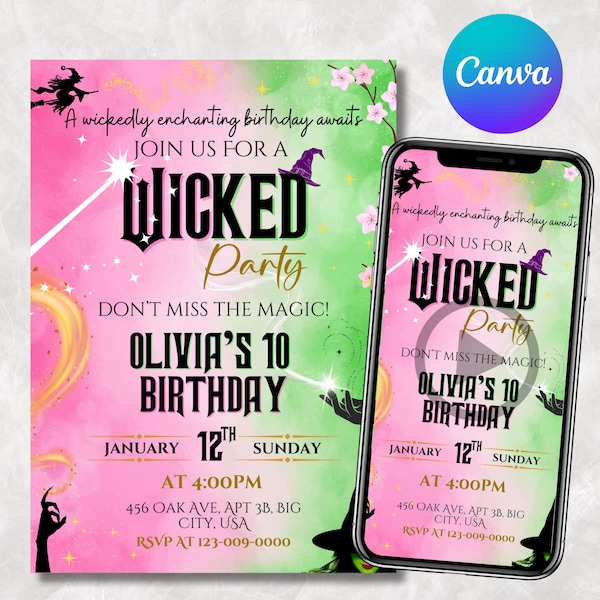 Wicked Birthday Party Invitation - Etsy
