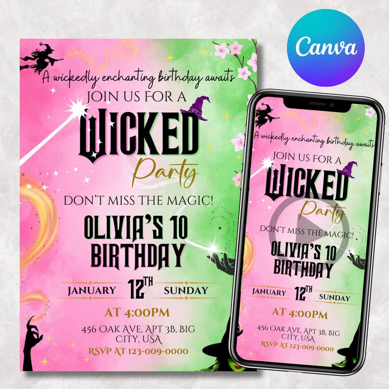 Wicked Party Invitations - Etsy