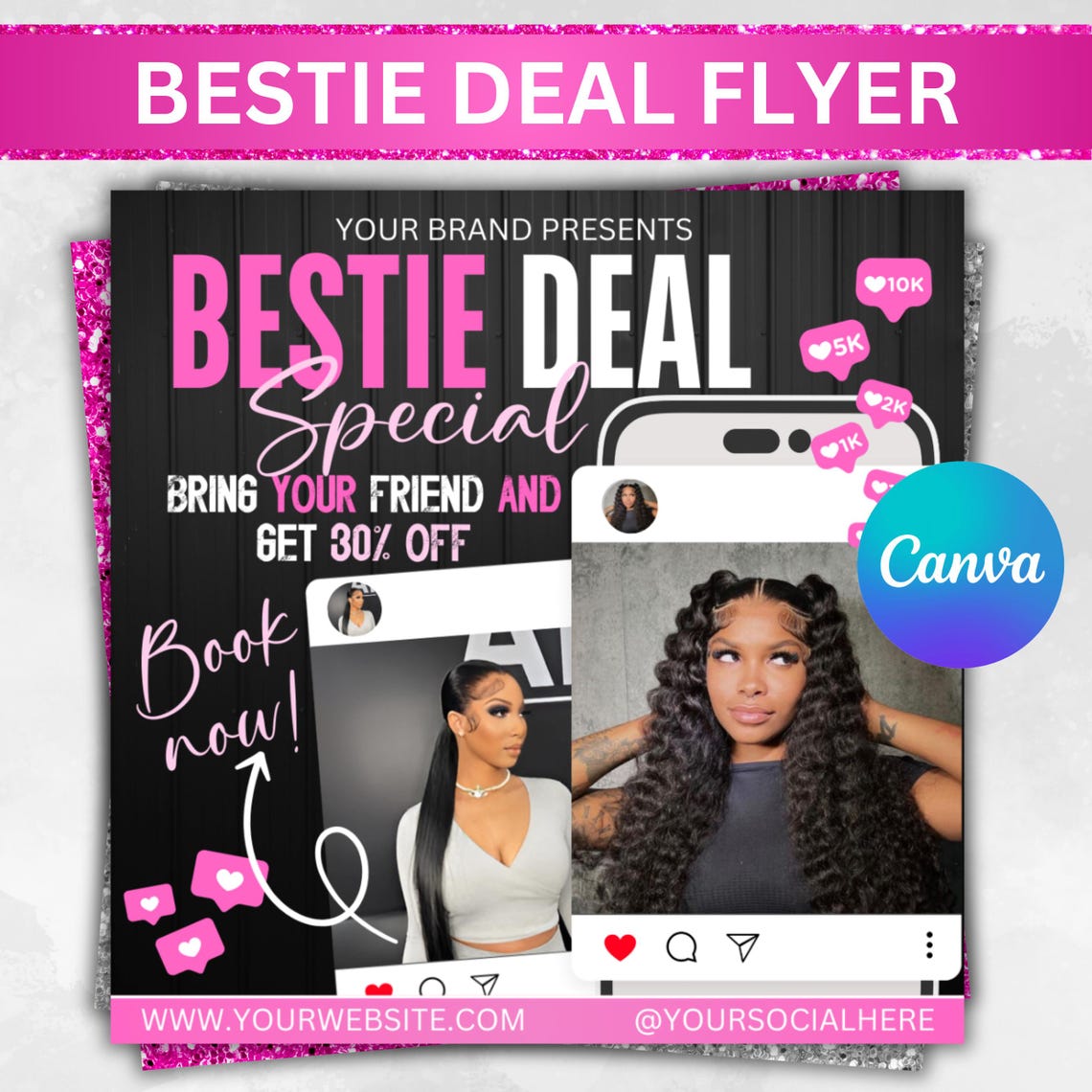 Best Friend Deal Flyer, Bring a Friend Sale Flyer, Bestie Deal Flyer ...