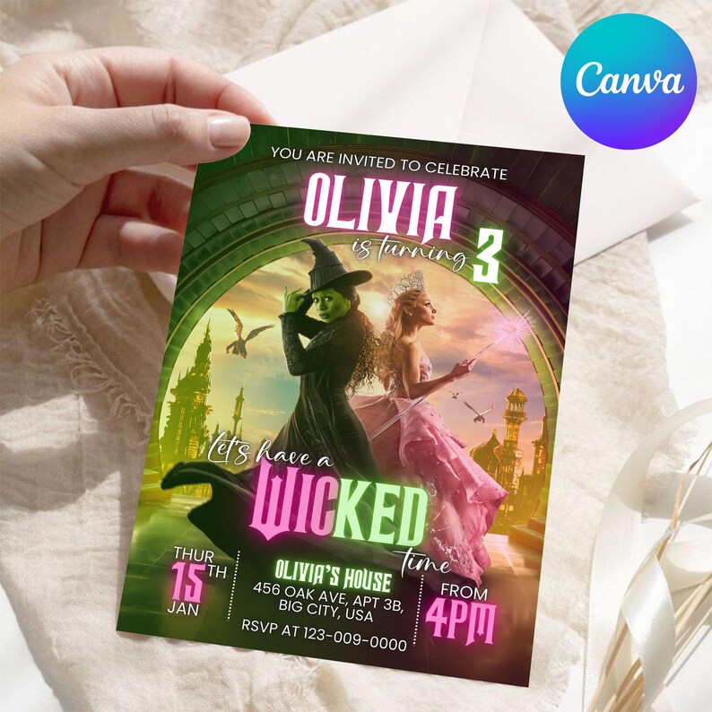 Wicked Birthday Party Invitation, Wicked Party Invitation, WICKED ...